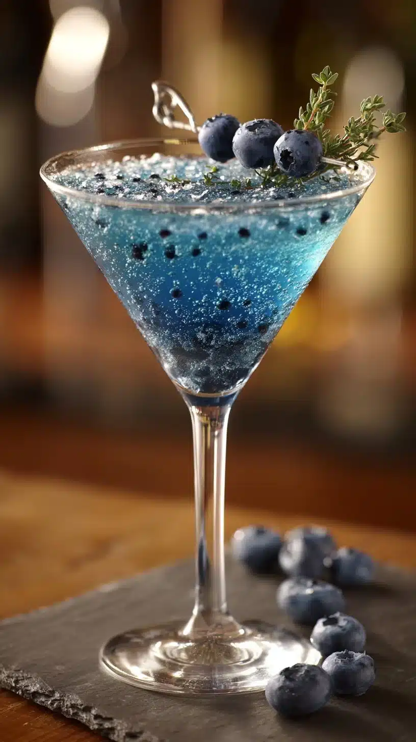 Blueberry Snow Martini Cocktail